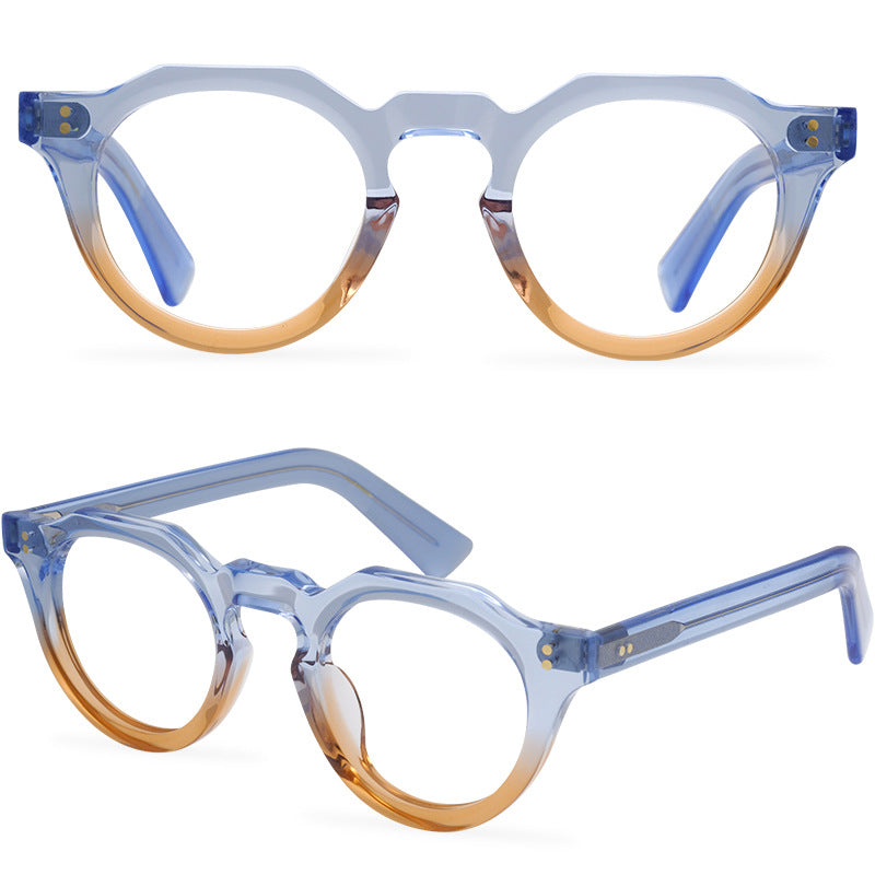 LESCA LUNETIER Trend High Quality Thickened Acetate Frame Polygon Glasses Frame Candy Color ...